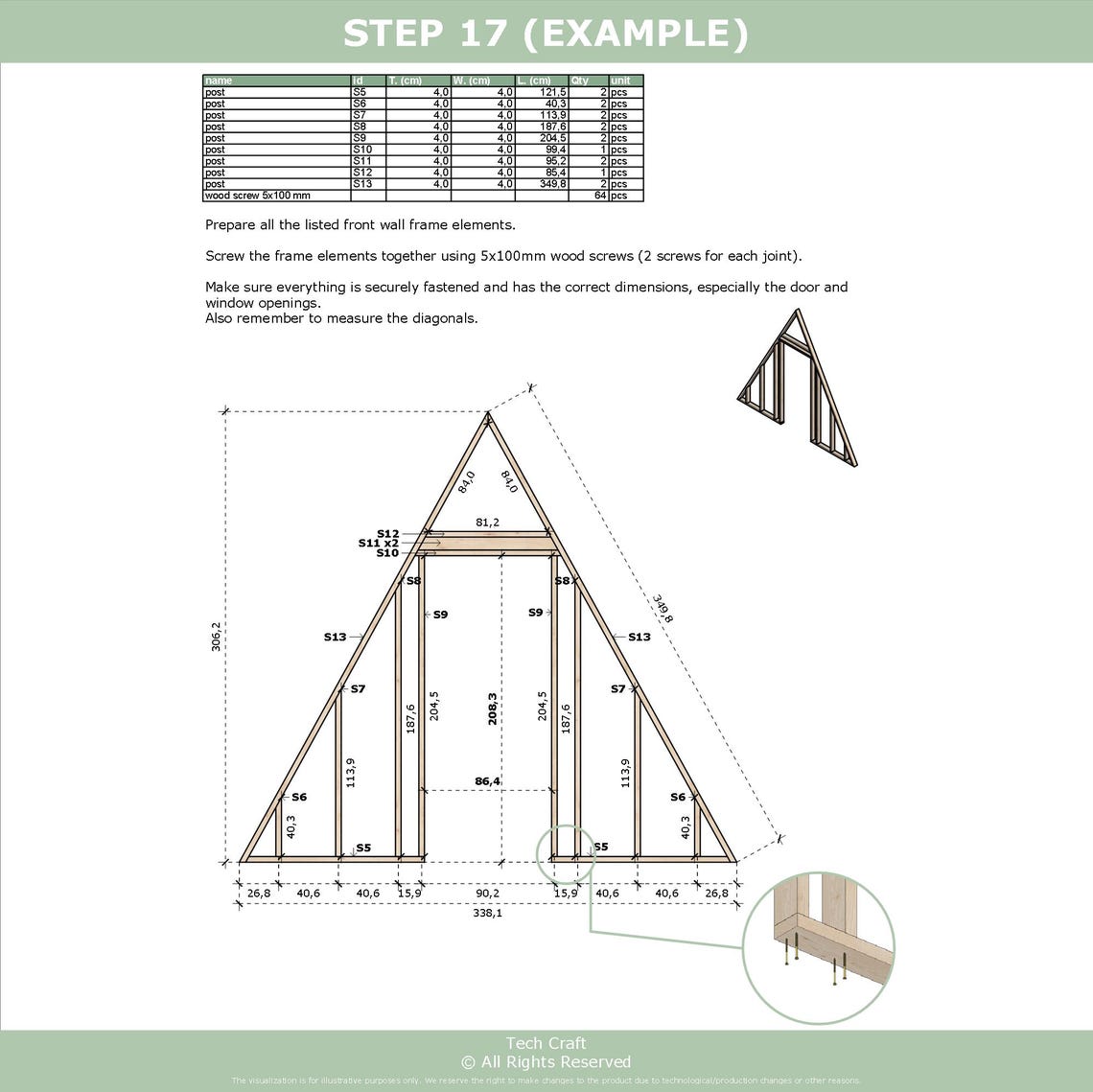 3x3m GAZEBO DIY Plans PDF Pergola Pavilion Shingle Hip Roof Digital ...
