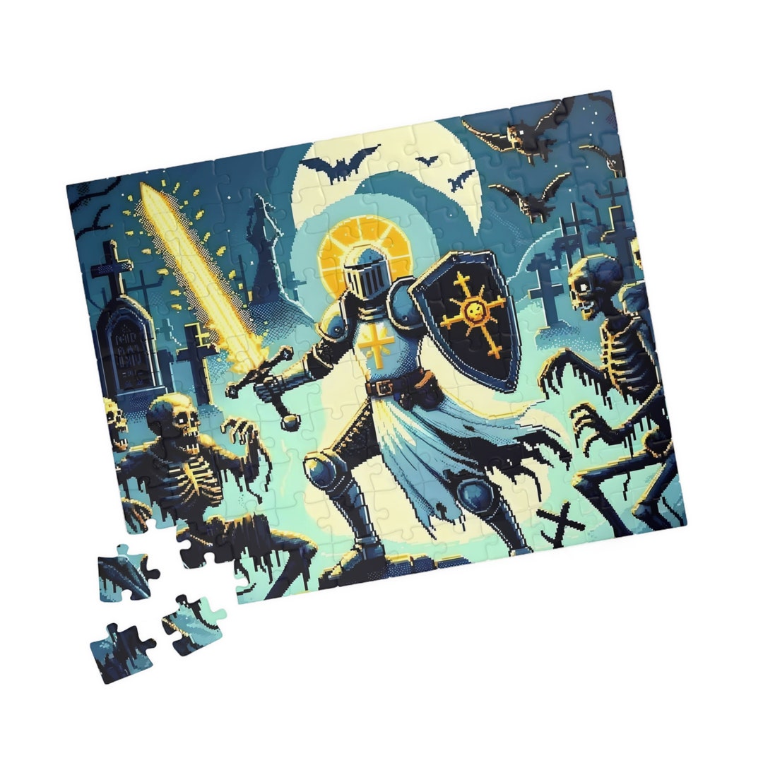 Pixel Paladin Vs. Undead Puzzle - Epic Gaming & Dnd Adventure - 110 ...