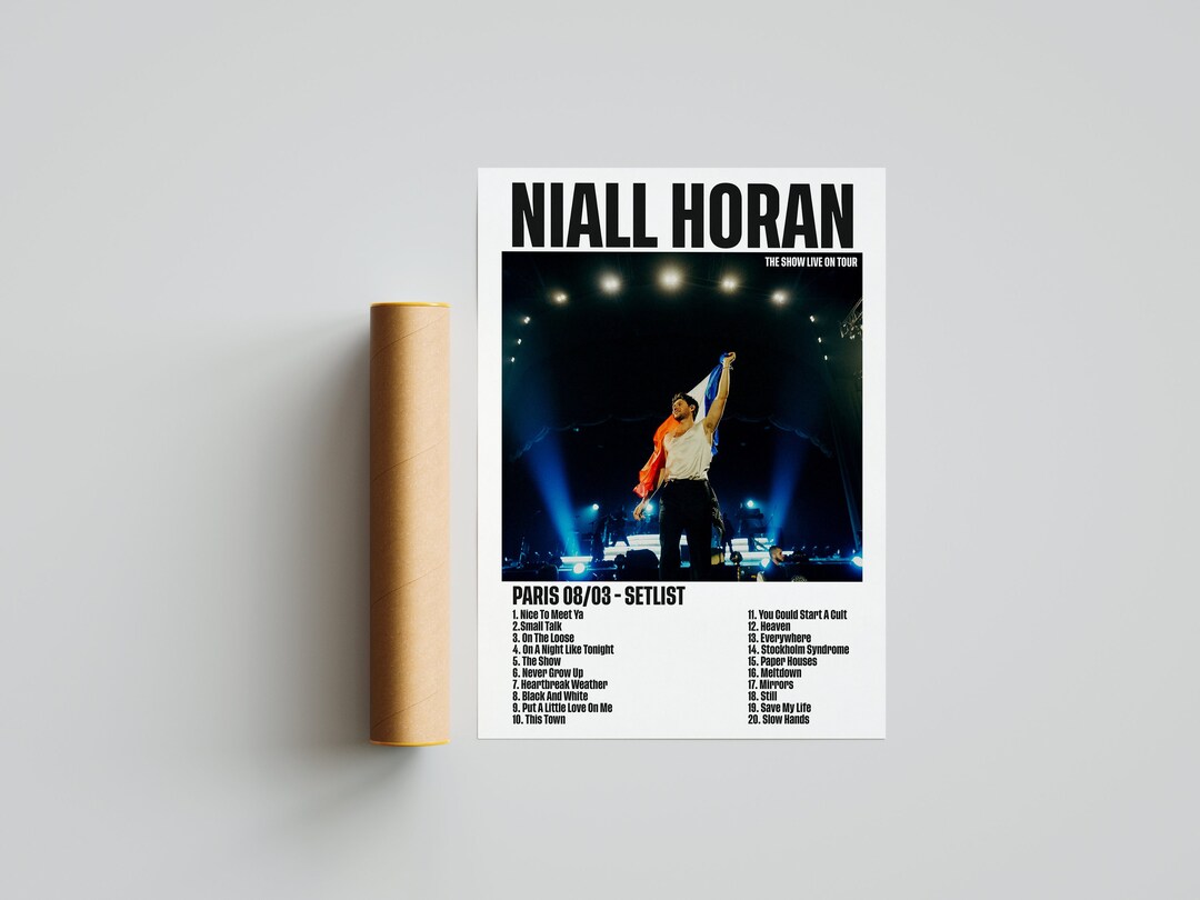 Niall Horan PARIS Setlist Print the Show Live on Tour Niall Horan Print ...