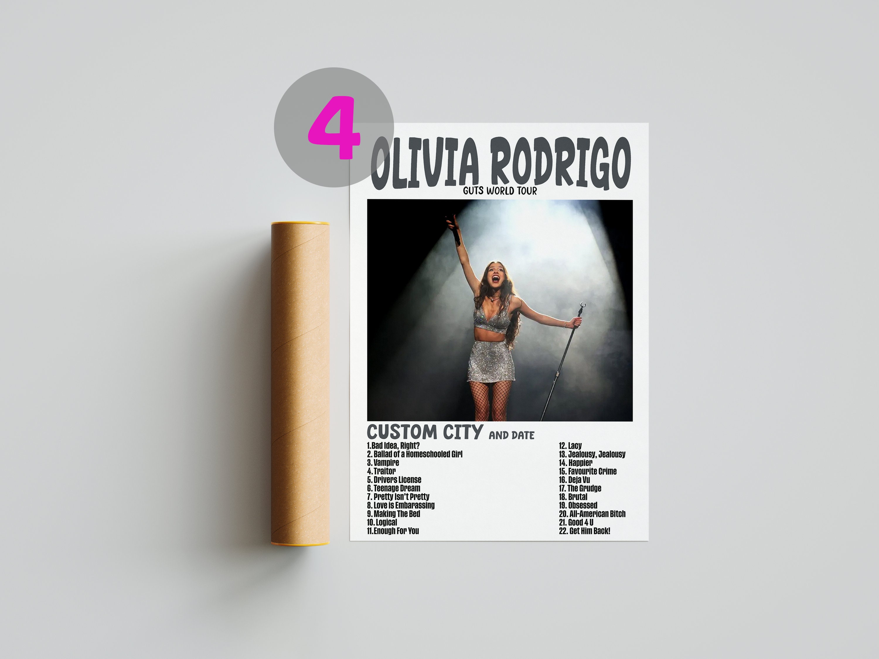 Olivia Rodrigo Guts World Tour Poster Print Concert Print Setlist Print ...
