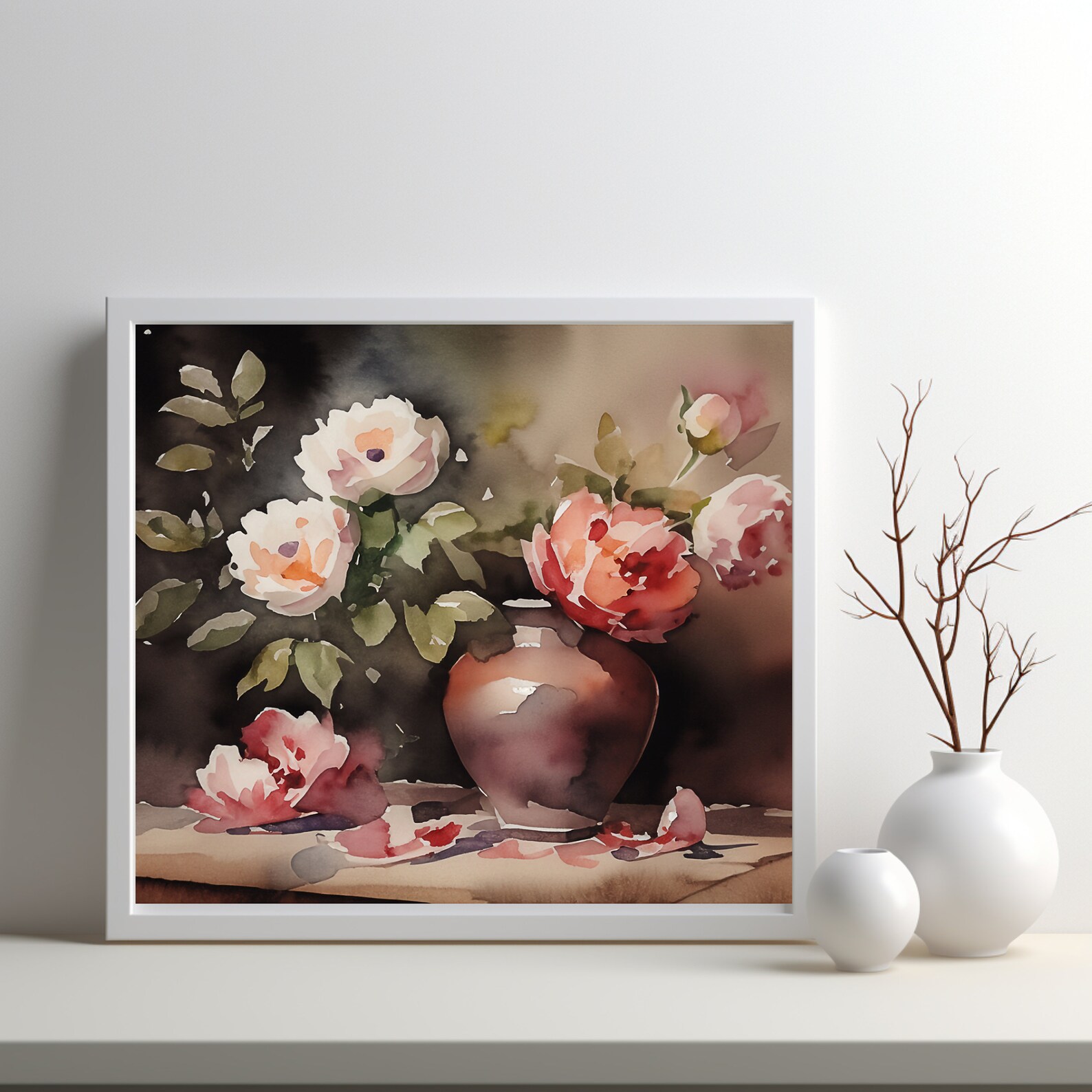Flower Watercolor Painting, Botanical Still Life Wall Art, Gift for Her ...