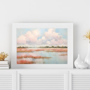 Spring Marsh Landscape Art, Spring Coastal Print, Modern Lakehouse ...