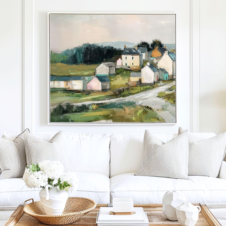Irish Village Landscape Wall Art, Countryside Impressionist Artwork ...