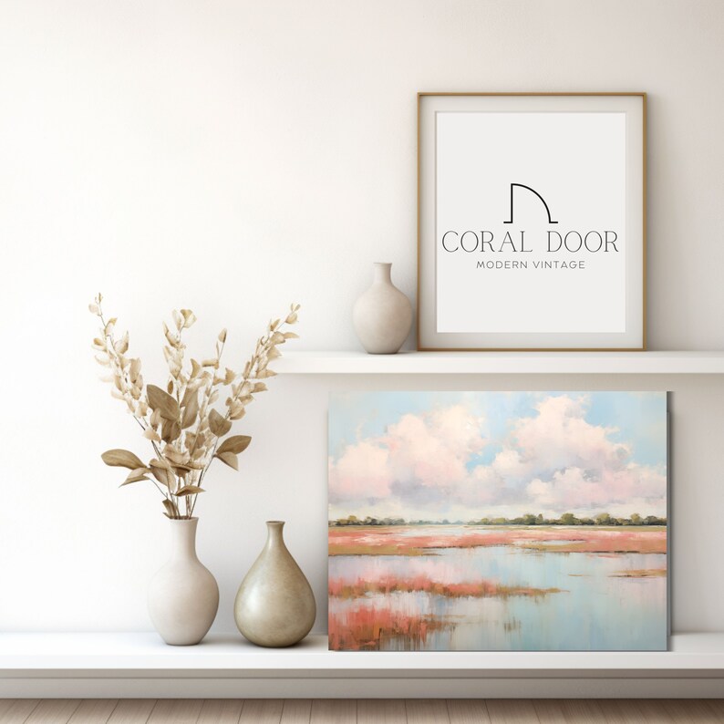 Spring Marsh Landscape Art, Spring Coastal Print, Modern Lakehouse ...