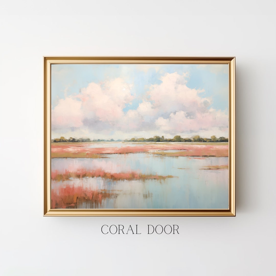 Spring Marsh Landscape Art, Spring Coastal Print, Modern Lakehouse ...