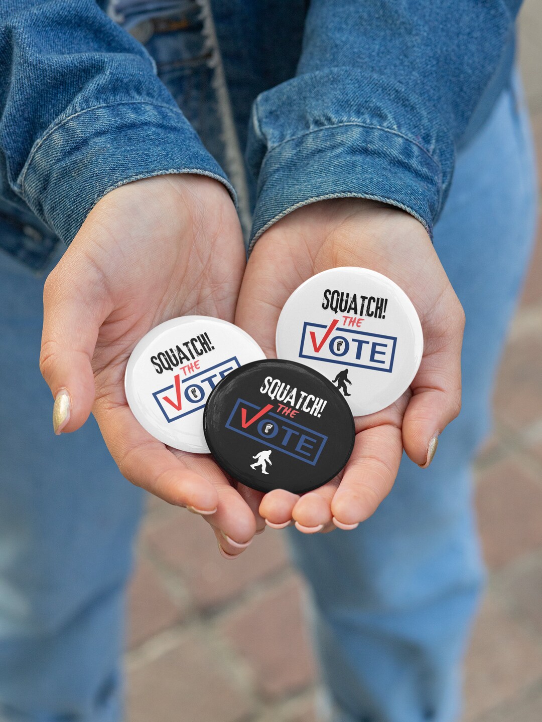 Squatch the Vote Bigfoot Buttons - Political Campaign Pinbacks ...