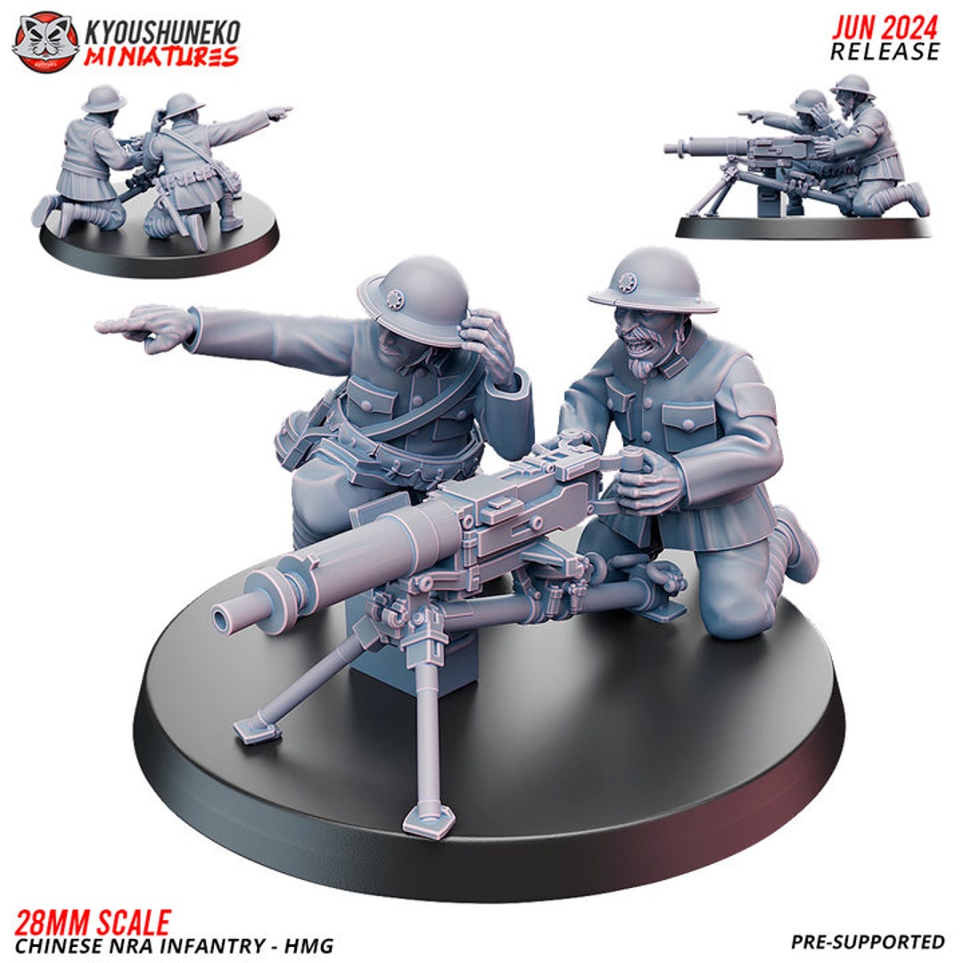 Chinese NRA Infantry HMG - Chinese Army Ww2 - Kyoushuneko Miniatures - Etsy