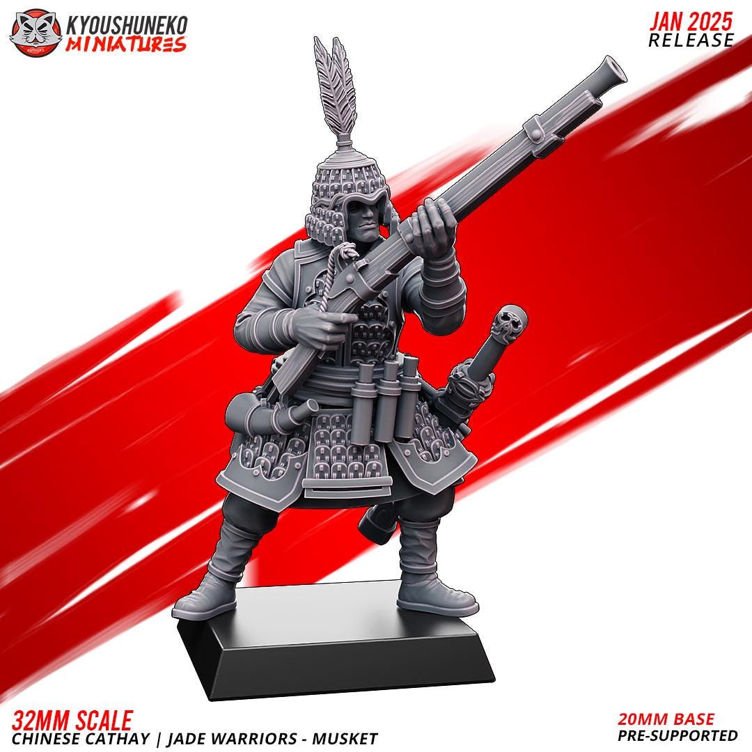 Chinese Cathay - Jade Warrior Musket V5 - Kyoushuneko Miniatures - Etsy