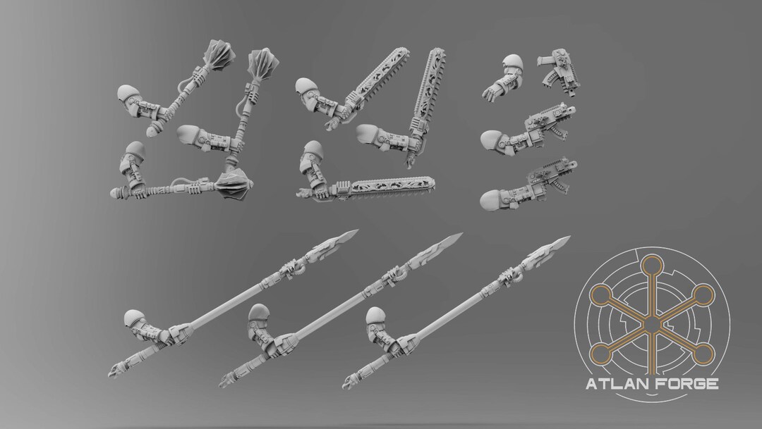 Arms and Weapons - Angelic Lion Knights - Bits - Atlan Forge - Etsy