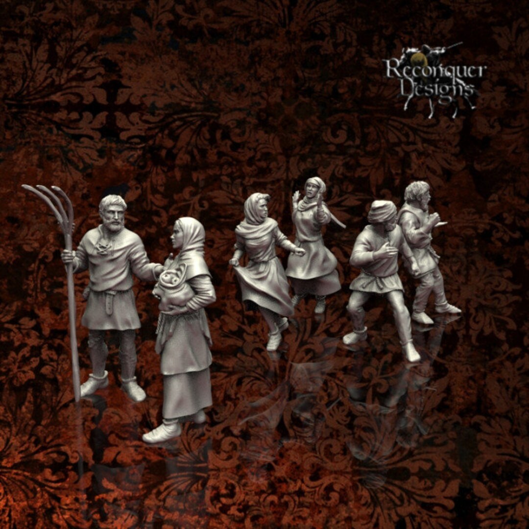 Villagers Set A 28mm - Reconquer Designs - Etsy