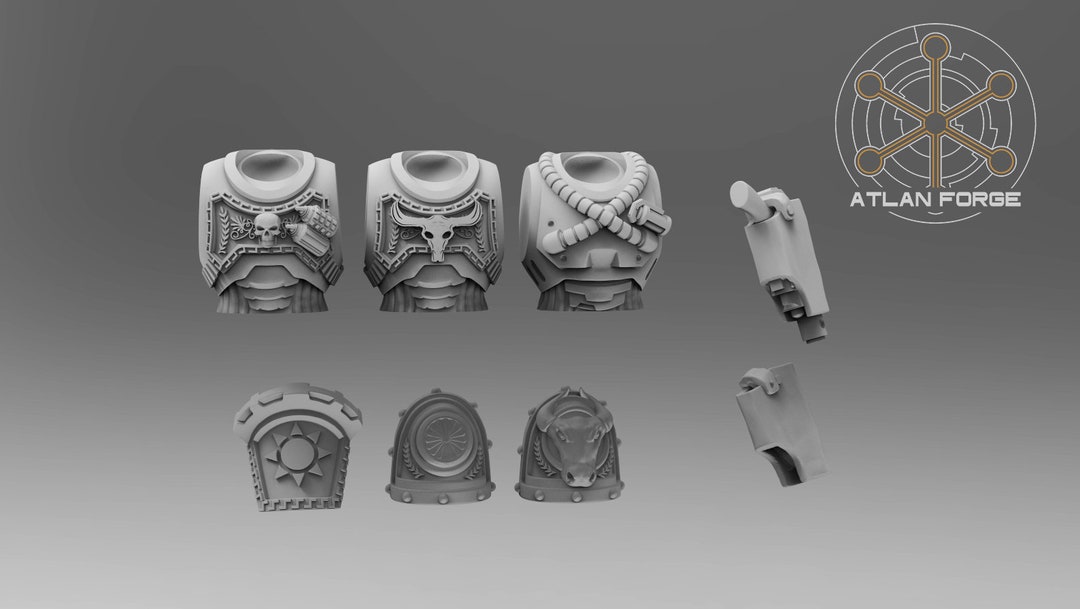 Torsos and Shoulders - Minoan Crypteia - Bits - Atlan Forge - Etsy