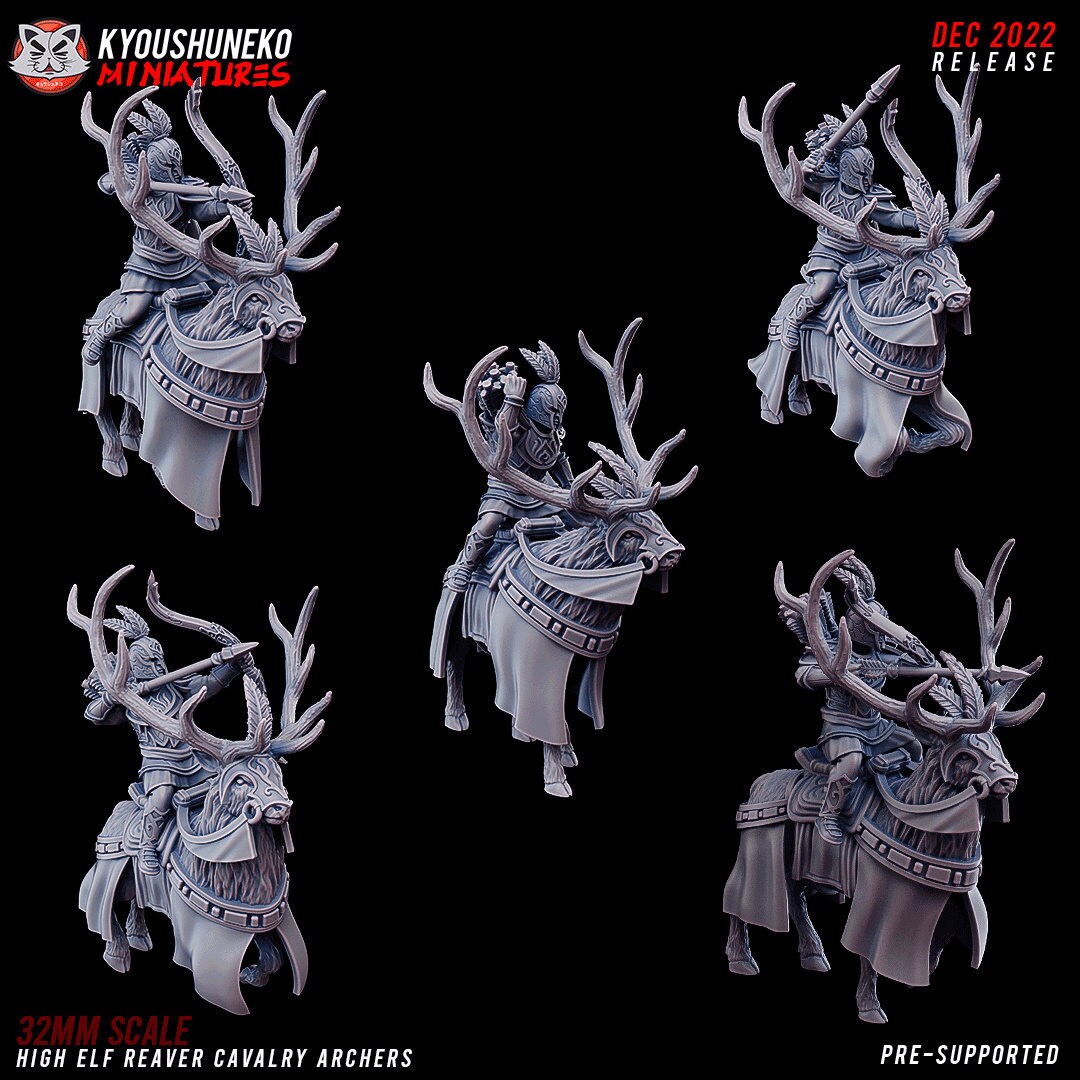 High Elf Reaver Cavalry Archers - Kyoushuneko Miniatures - Etsy