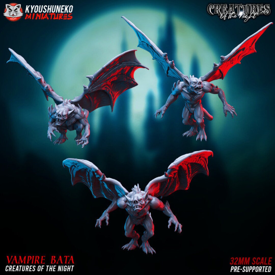 Vampire Bats - Kyoushuneko Miniatures - Etsy