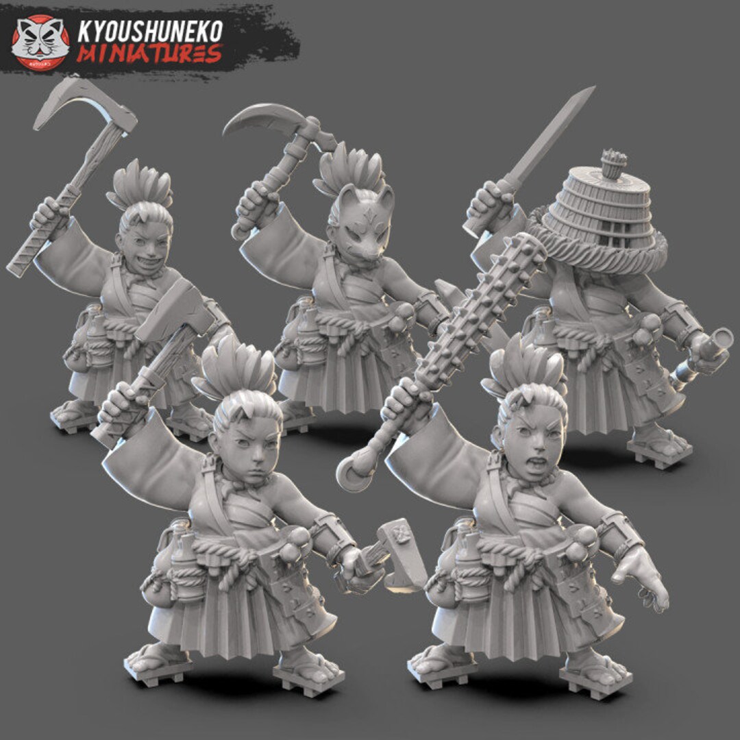 Female Dwarf Samurai Ronin - Kyoushuneko Miniatures - Etsy