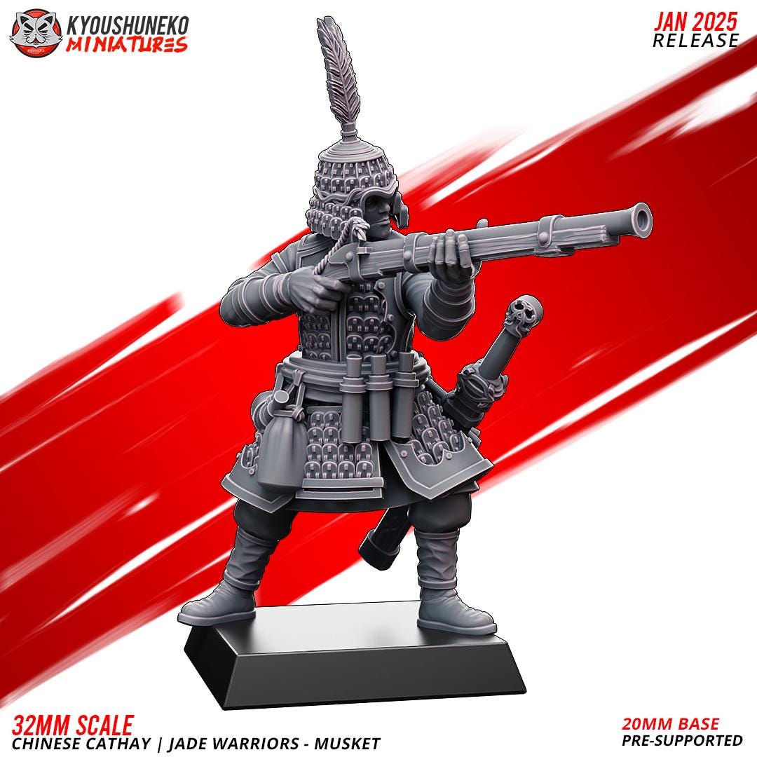 Chinese Cathay - Jade Warrior Musket V6 - Kyoushuneko Miniatures - Etsy
