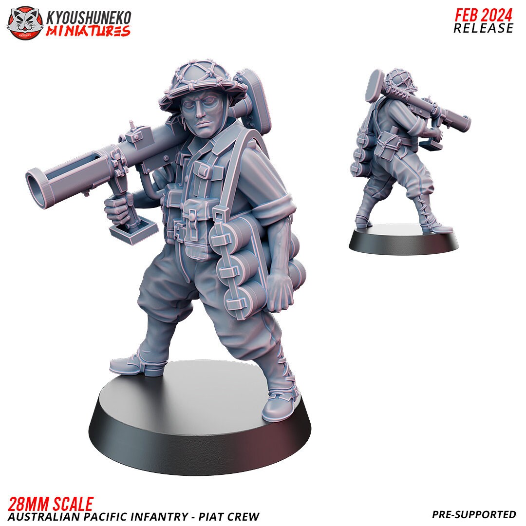 Piat Crew - Australian Pacific Infantry Ww2 - Kyoushuneko Miniatures - Etsy