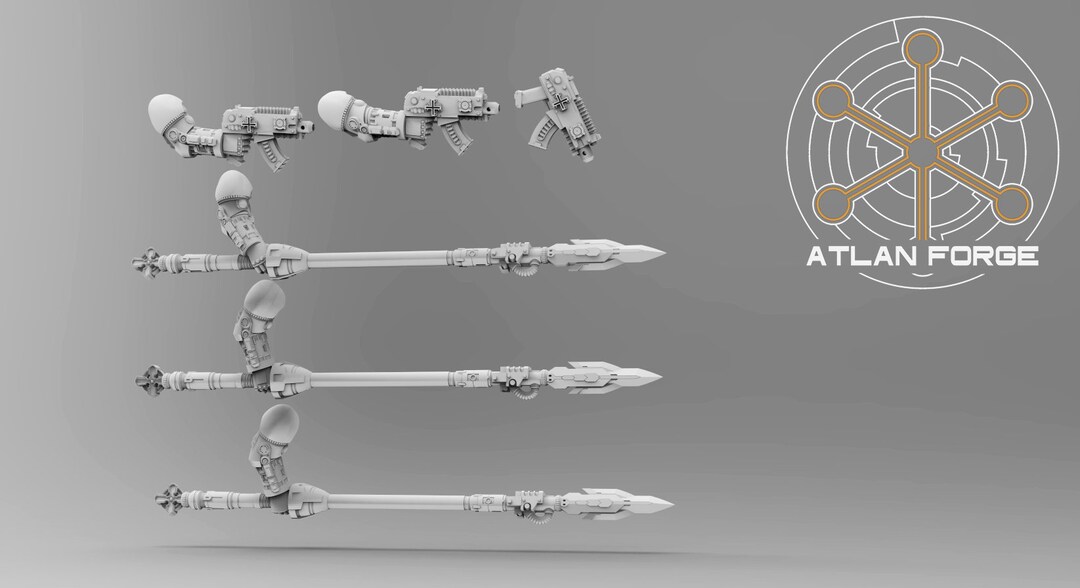 Arms and Weapons - Knights Templar Lancers - Bits - Atlan Forge - Etsy