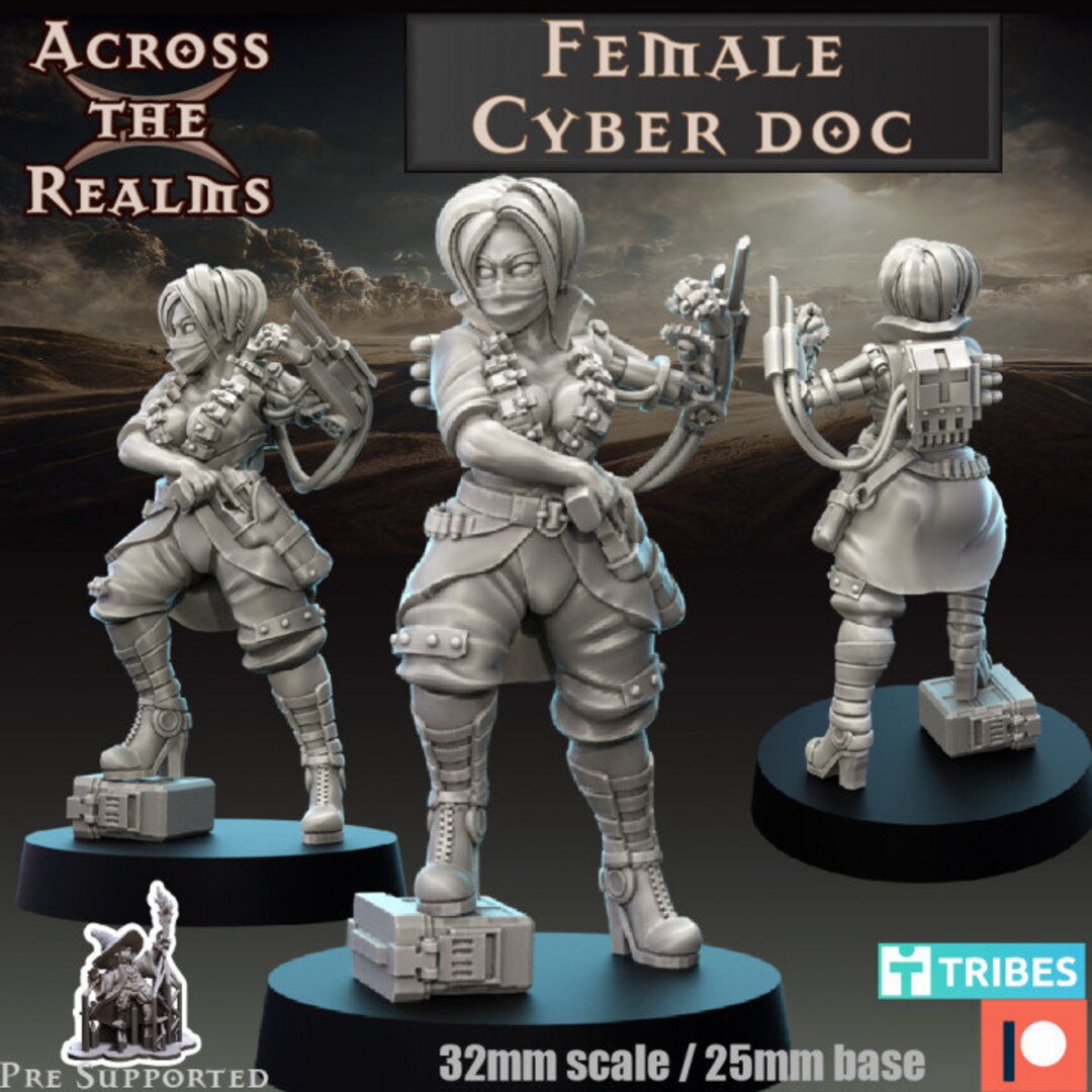 Female Cyber Doc Pinup Across the Realms 32mm - Etsy