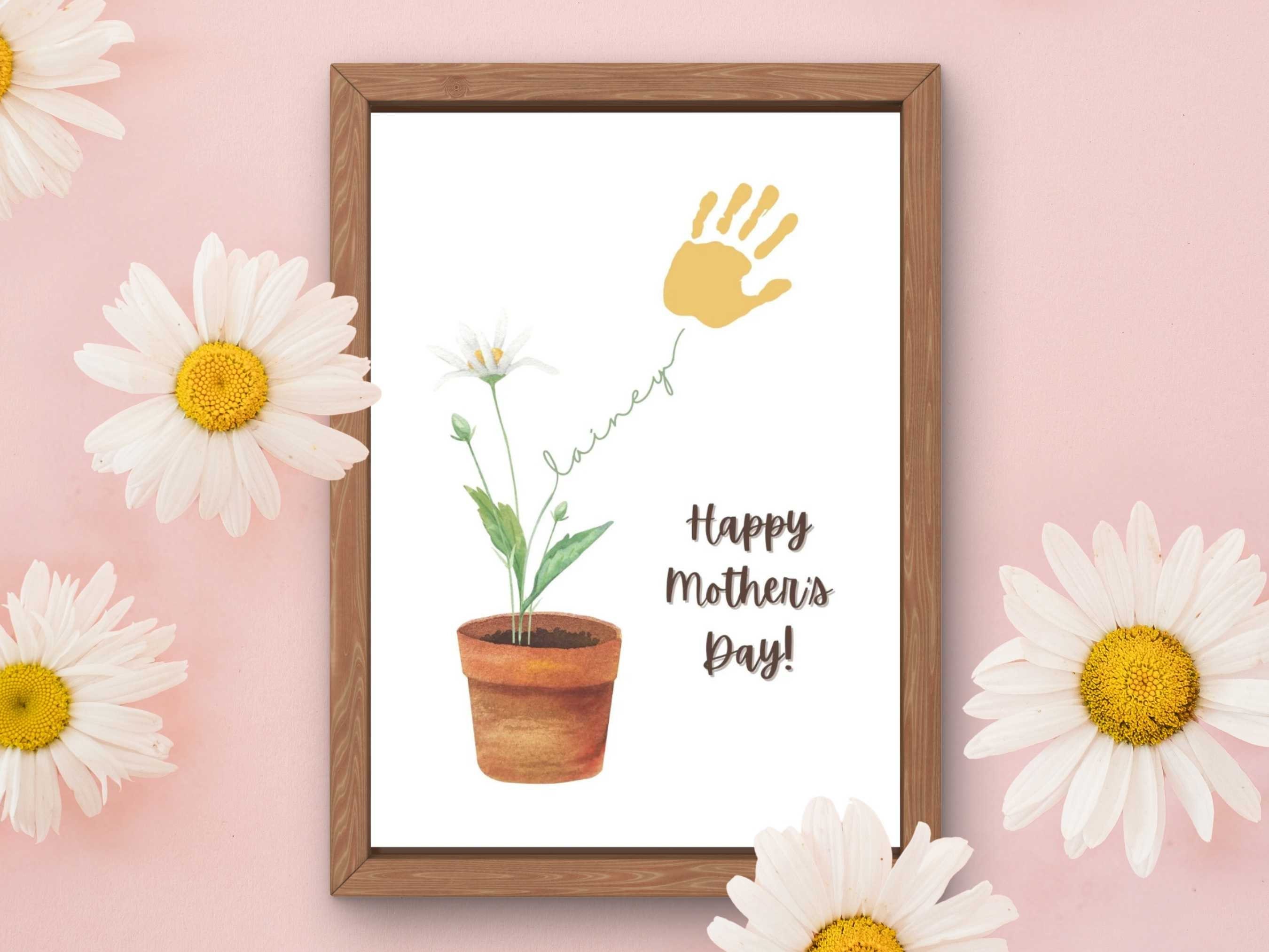 Custom Flower Handprints, Spring Handprint Art, Mothers Day Handprint ...