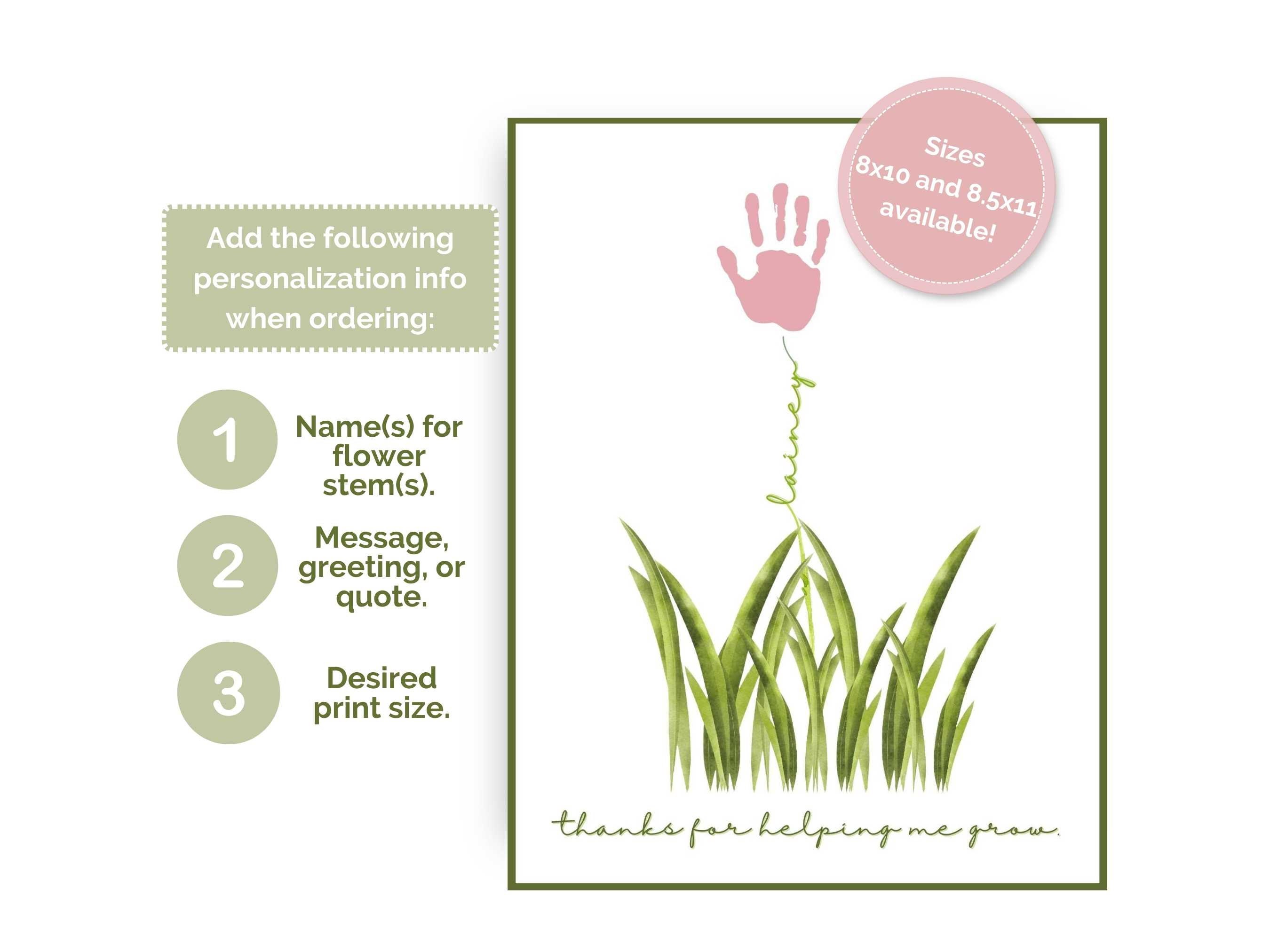 Custom Flower Handprints, Spring Handprint Art, Mother’s Day Handprint ...