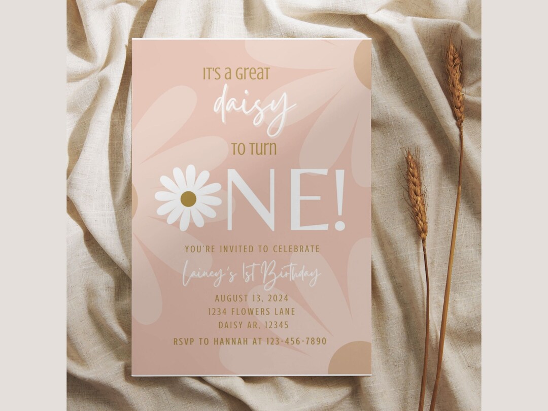 It’s A Great Daisy Invitation, Daisy Birthday Invitation, Daisy First ...