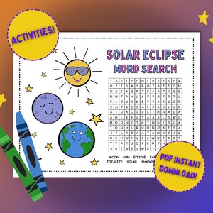 Solar Eclipse 2024 Activity Bundle, Solar Eclipse Coloring Pages, Kid’s ...