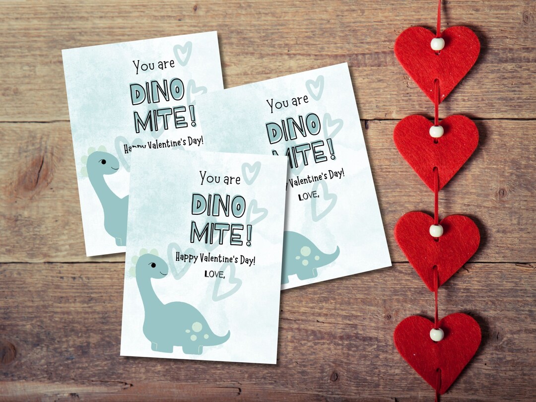 Dinomite Valentines Card, Dinosaur Valentines Card, Dino Valentine, Boy ...