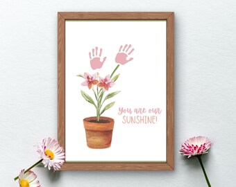 Flower Handprint Art, Spring Handprint Craft, Mother’s Day Handprint ...