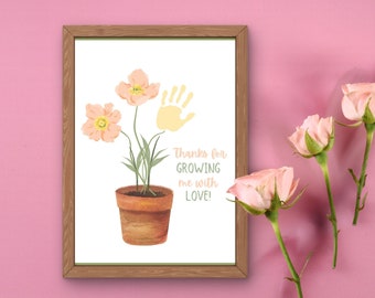 Flower Handprint Art, Spring Handprint Craft, Mother’s Day Handprint ...