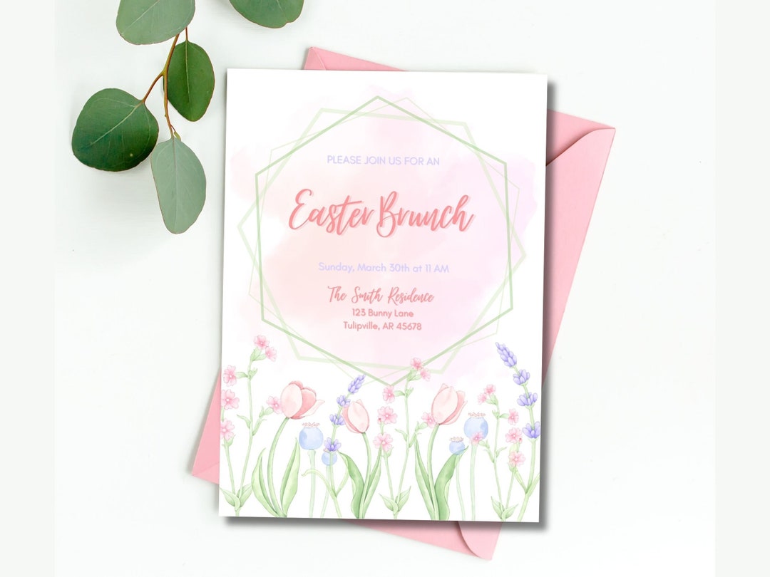Easter Brunch Invitation, Spring Brunch Invitation, Easter Party Invite ...