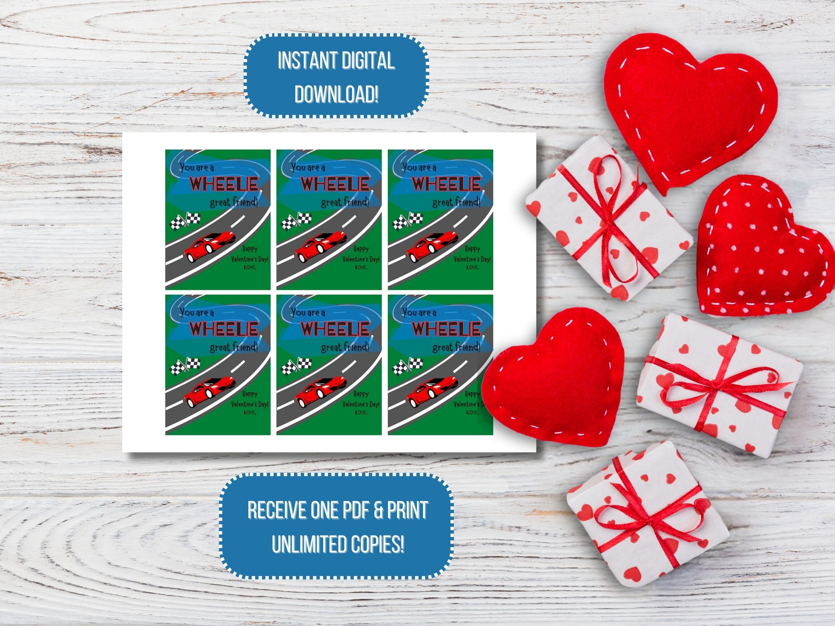 You’re a Wheelie Great Friend Valentine, Race Car Valentine Card ...