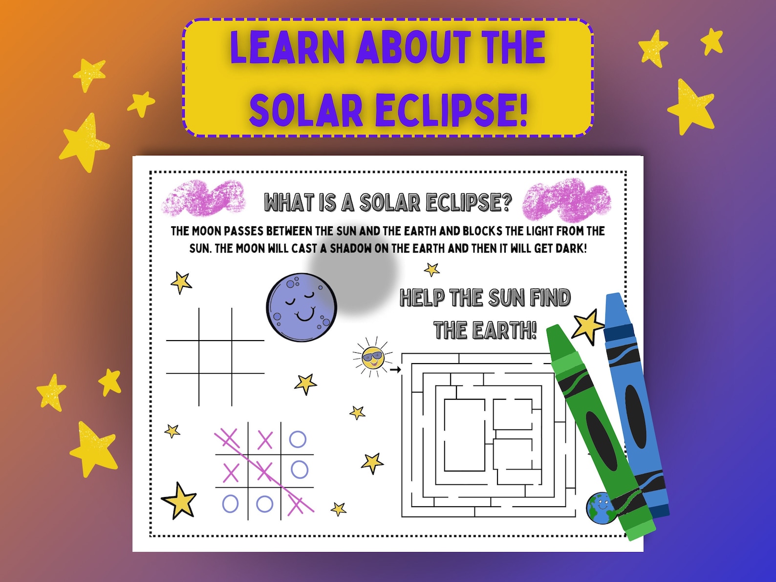 Solar Eclipse 2024 Activity Bundle, Solar Eclipse Coloring Pages, Kid’s ...