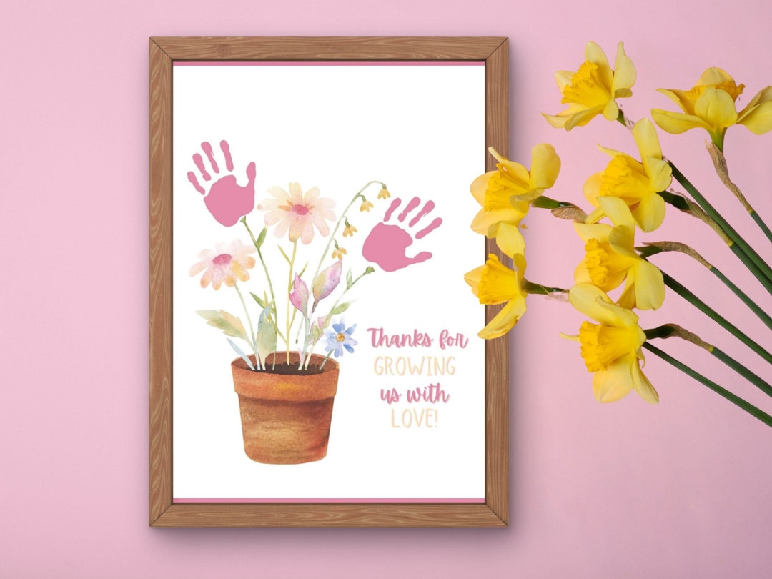 Flower Handprint Art, Spring Handprint Craft, Mother’s Day Handprint ...
