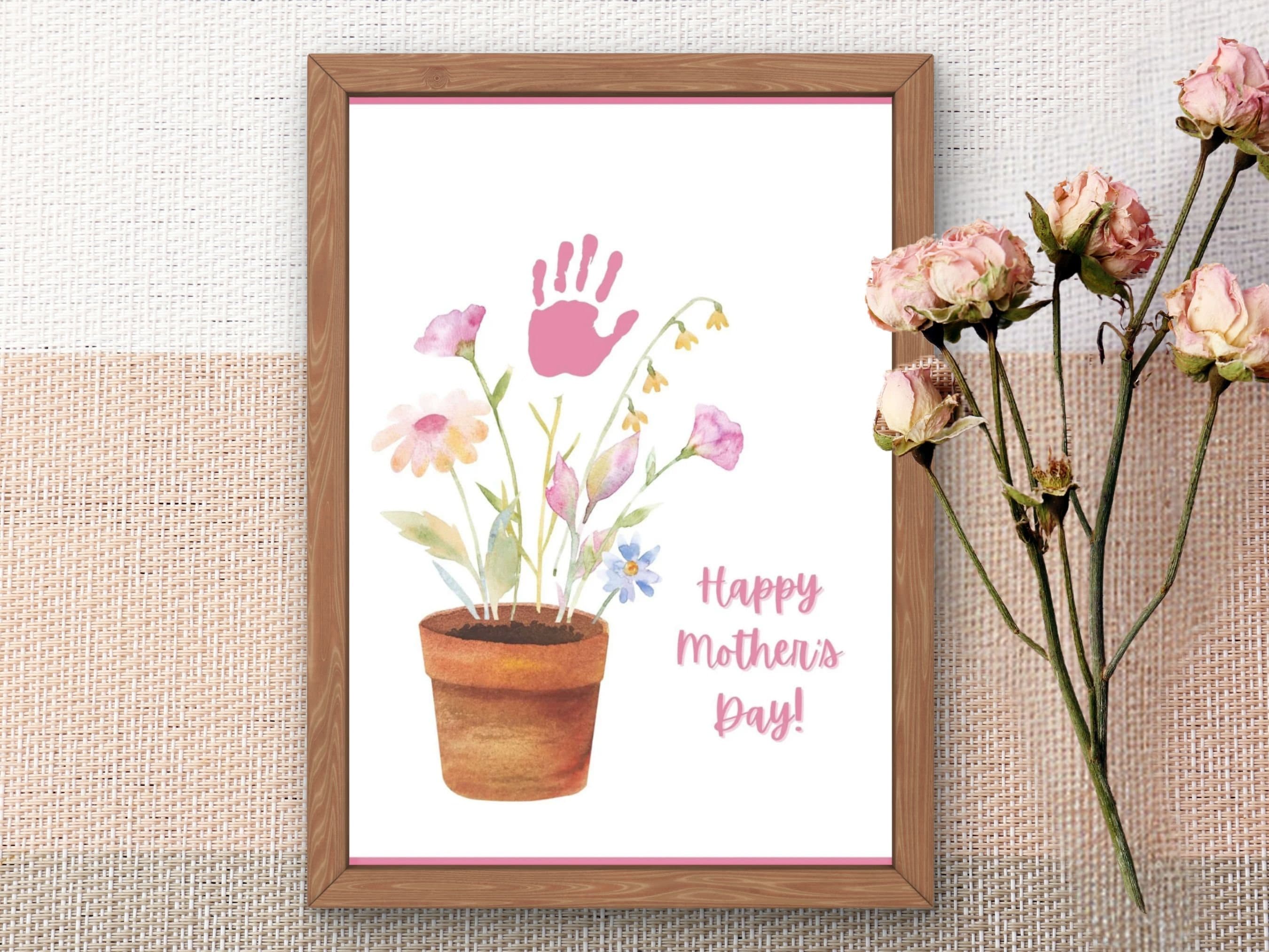 Flower Handprint Art, Spring Handprint Craft, Mothers Day Handprint ...