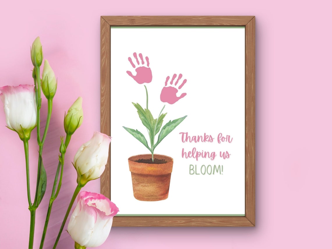 Flower Handprint Art, Spring Handprint Craft, Mother’s Day Handprint ...