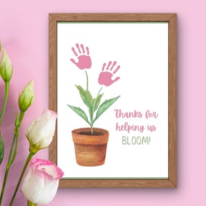 Flower Handprint Art, Spring Handprint Craft, Mother’s Day Handprint ...