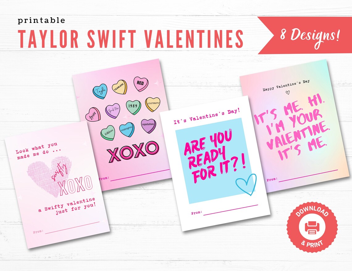 Taylor Swift Valentine's Day Printable Valentine Exchange Cards | the ...