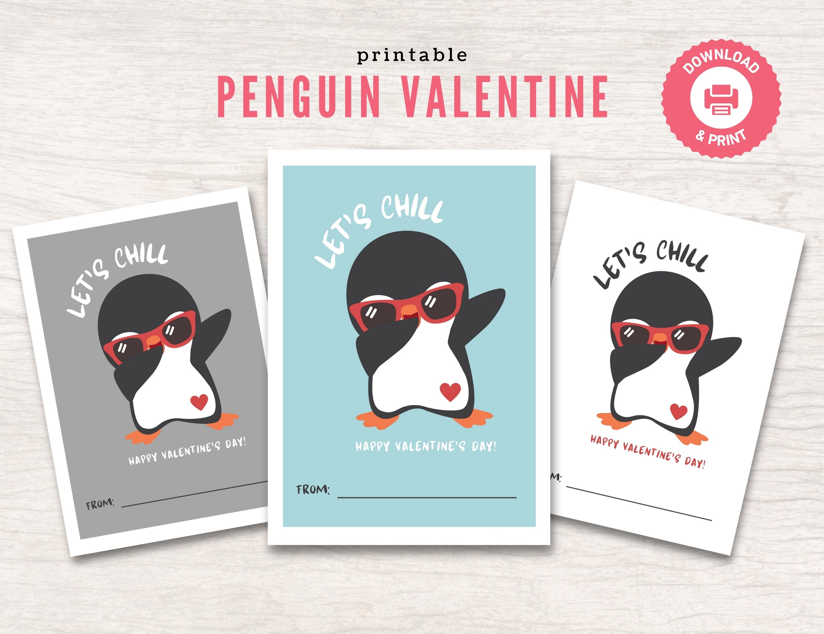 Penguin Valentine's Day Printable Exchange Cards | Kids Penguin ...
