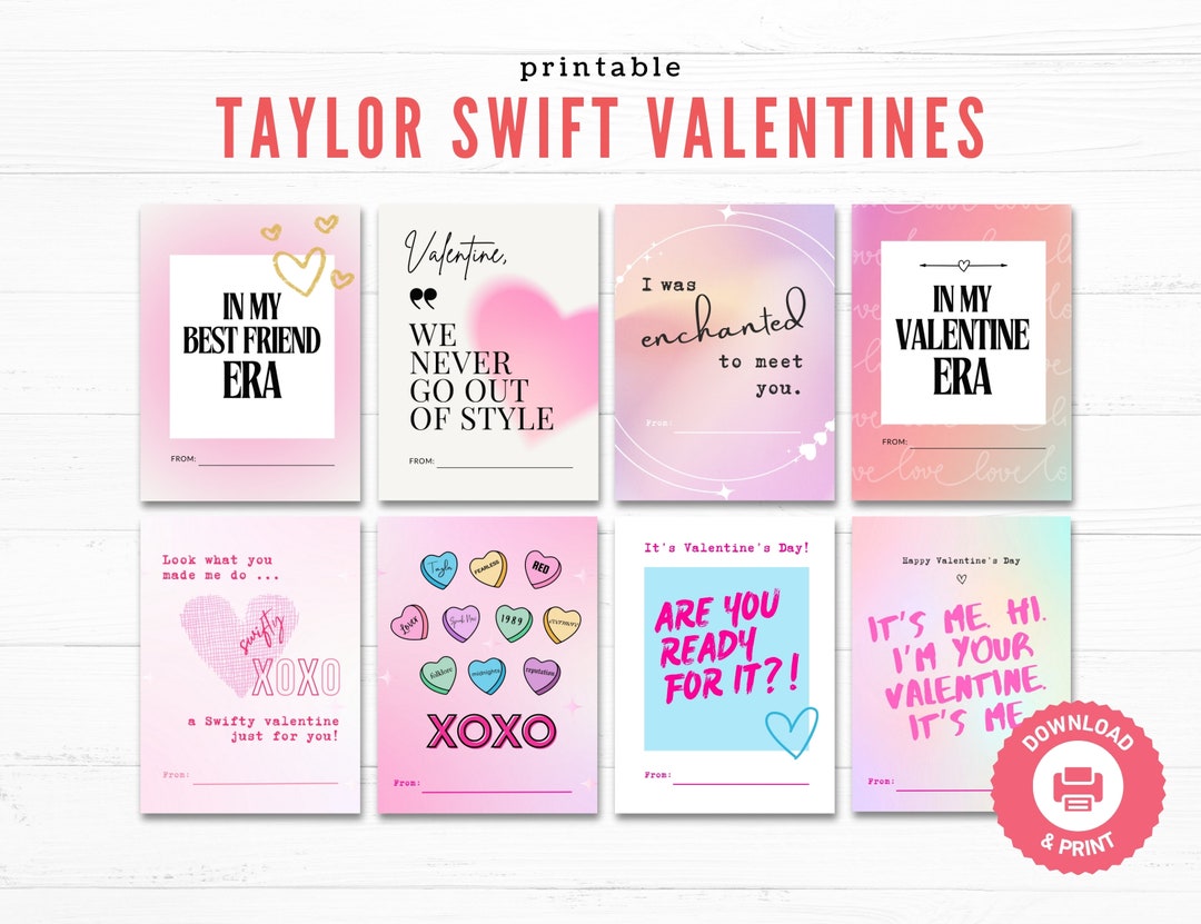 Taylor Swift Valentine's Day Printable Valentine Exchange Cards | the ...