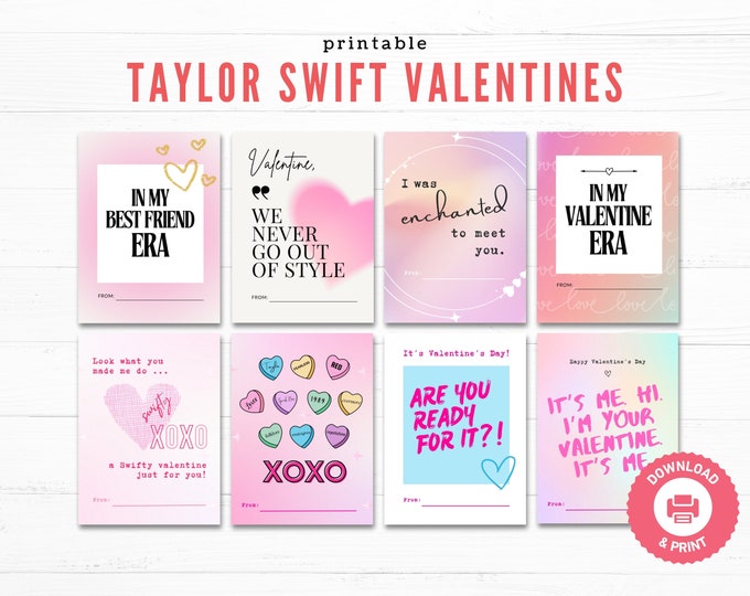 Taylor Swift Valentine's Day Printable Valentine Exchange Cards | the ...