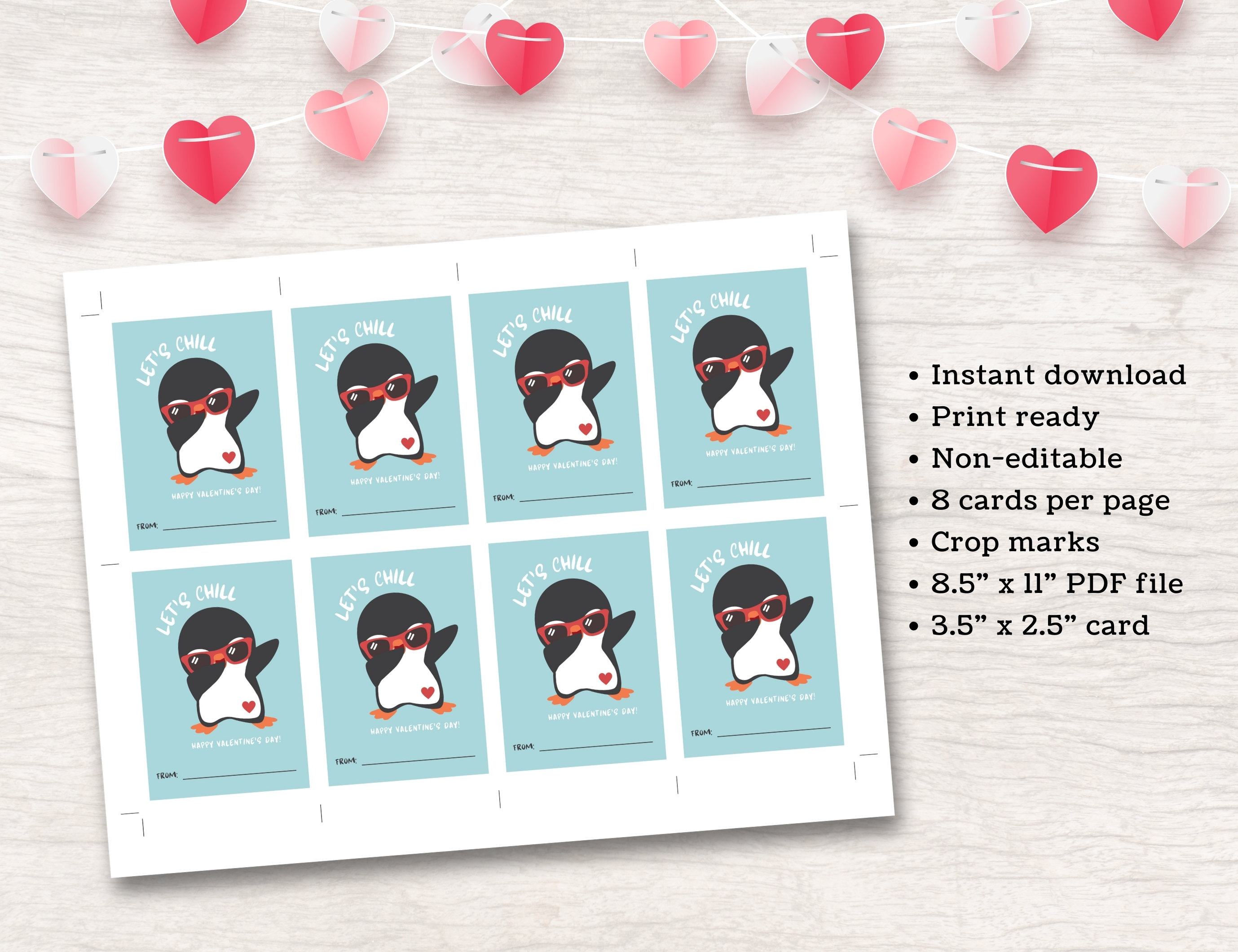 Penguin Valentine's Day Printable Exchange Cards | Kids Penguin ...