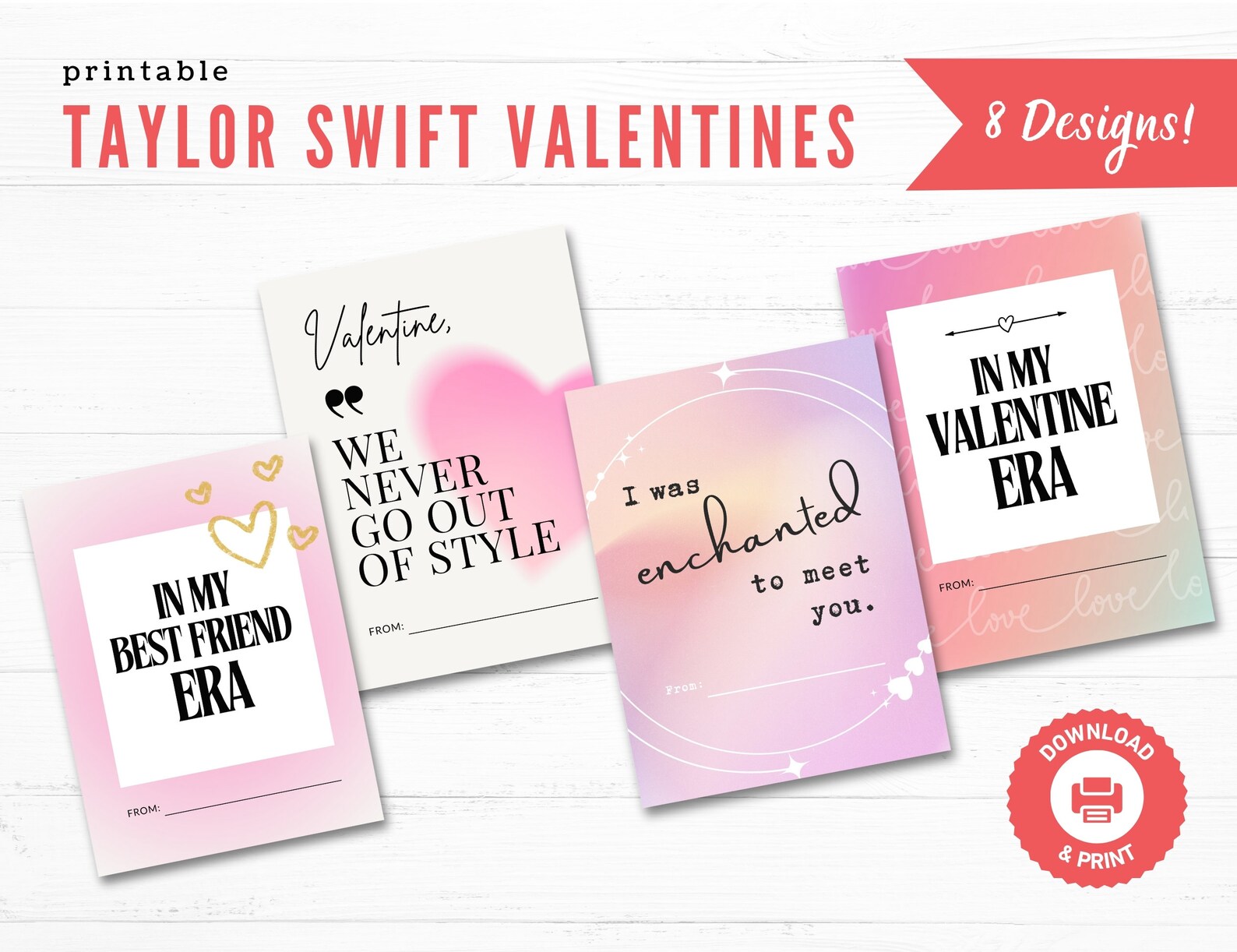 Taylor Swift Valentine's Day Printable Valentine Exchange Cards | the ...