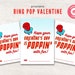 Red Printable Ring Pop Valentine's Day Card | Gem Ring Pop Treat Tag ...