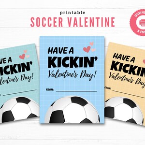 Soccer Valentine's Day Printable Valentine Exchange Card | Kids Soccer ...