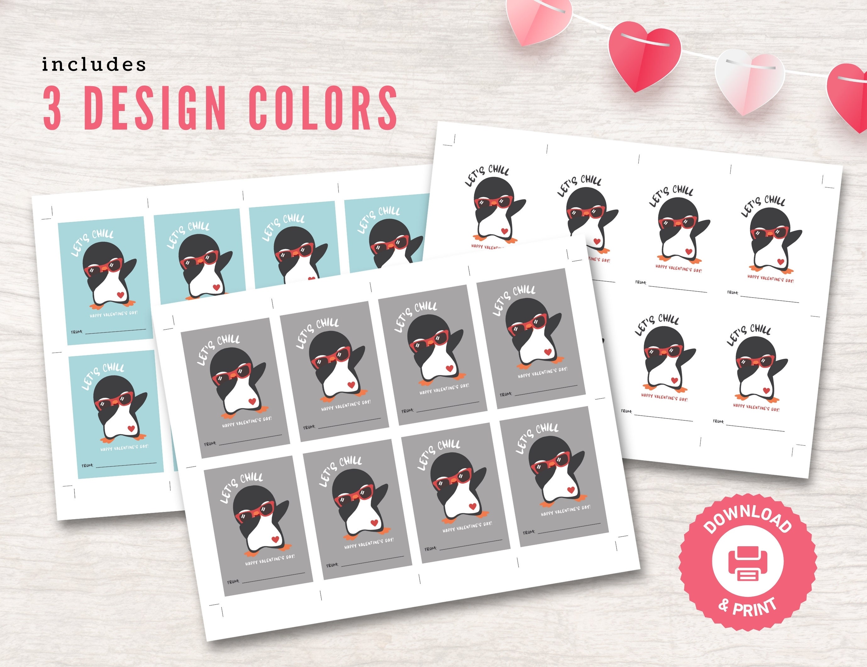 Penguin Valentine's Day Printable Exchange Cards | Kids Penguin ...