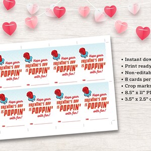 Red Printable Ring Pop Valentine's Day Card | Gem Ring Pop Treat Tag ...
