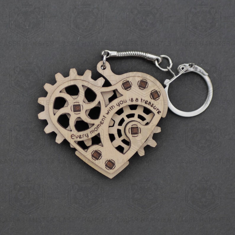 Llavero de corazón cortado con láser SVG: Regalo de San Valentín con ...
