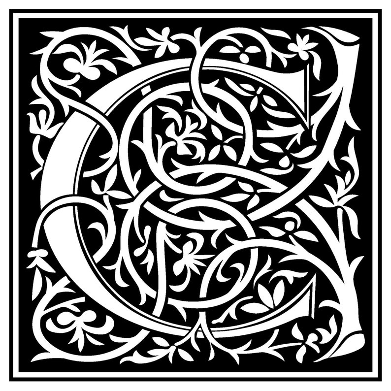 Letra mayúscula svg, letra vintage svg, vector svg ai cdr dxf pdf png ...