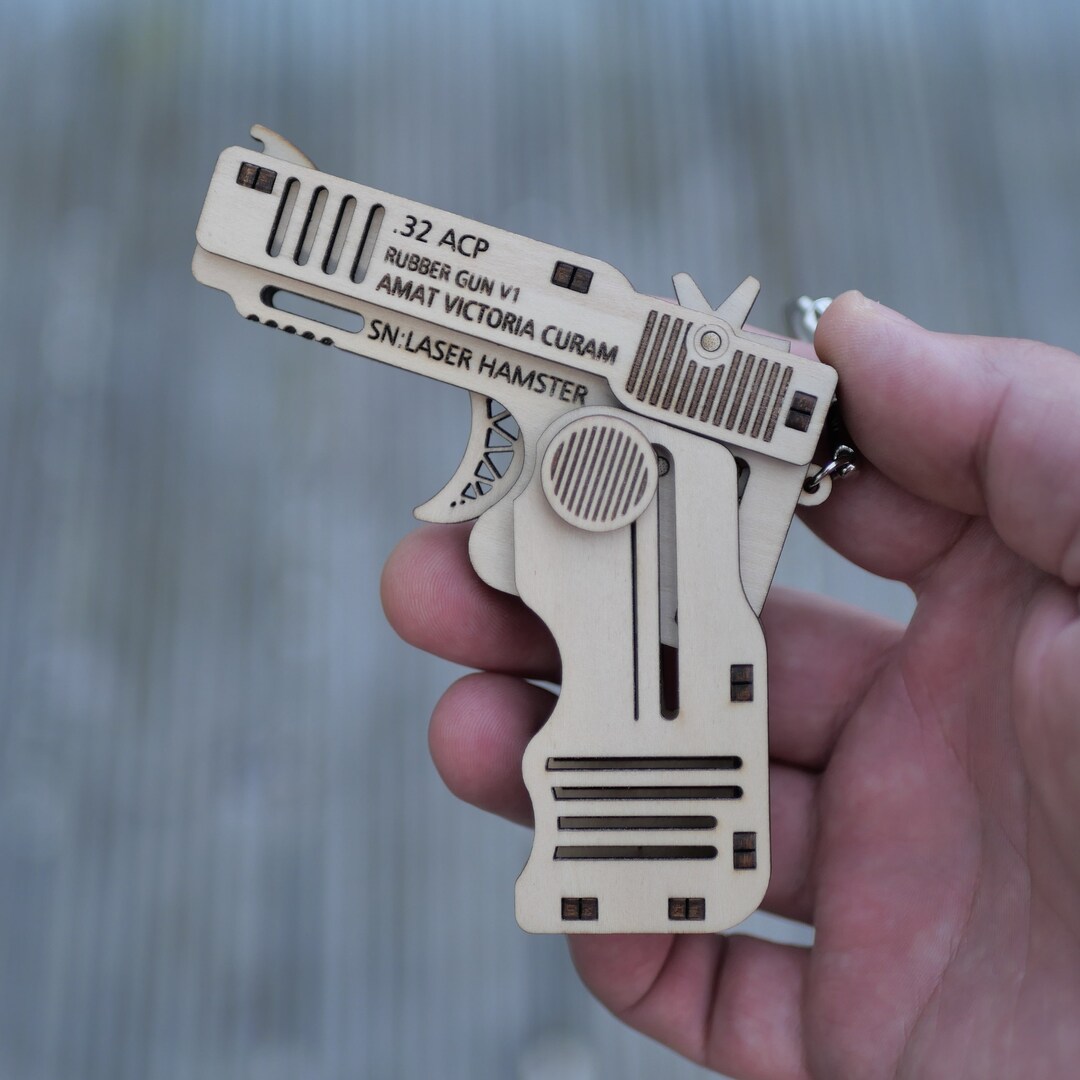 Rubber Band Gun Laser Cut File 3 Mm and 1/8 Inch Plywood or Mdf SVG DXF ...