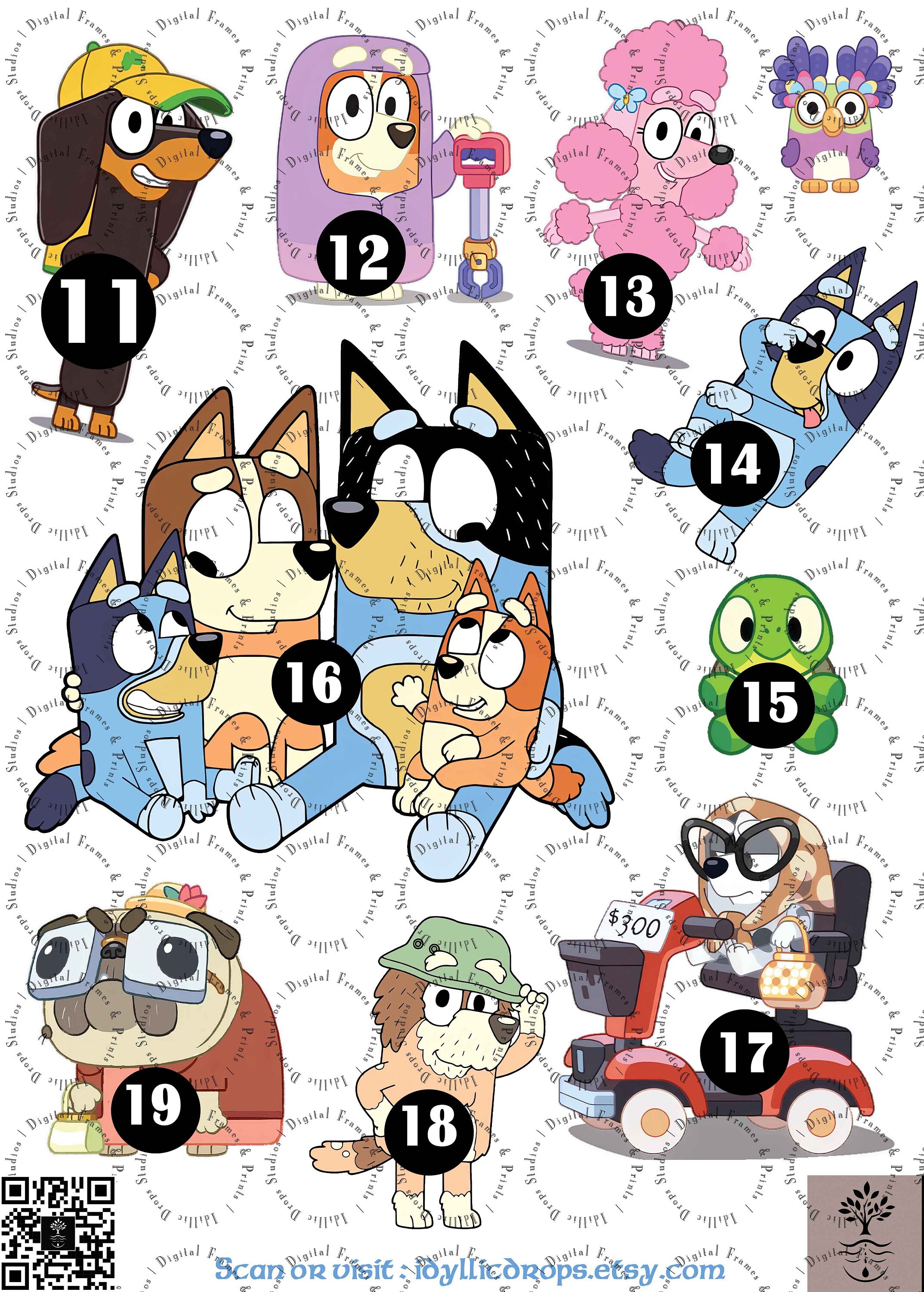 Bluey Stickers Sheets,40 Sticker, 4 Stickers Sheets, Waterproof, Vinyl ...